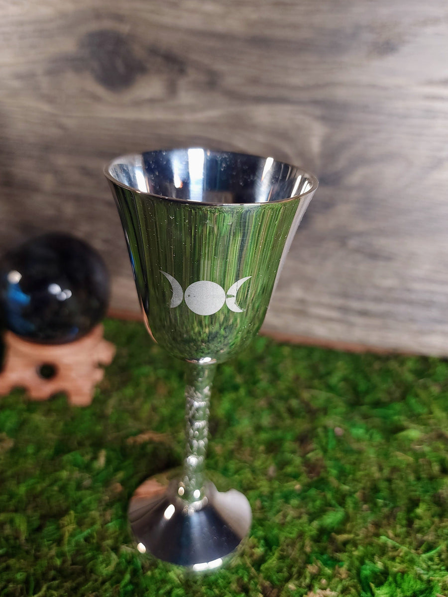 Triple Moon Silver Chalice – House 9 Emporium